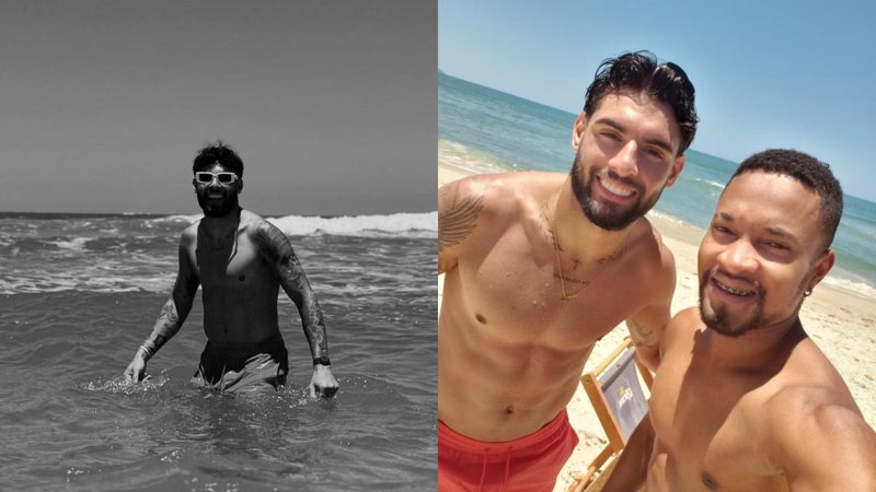 Atacante do Corinthians curte dias de folga em praia do litoral de SP