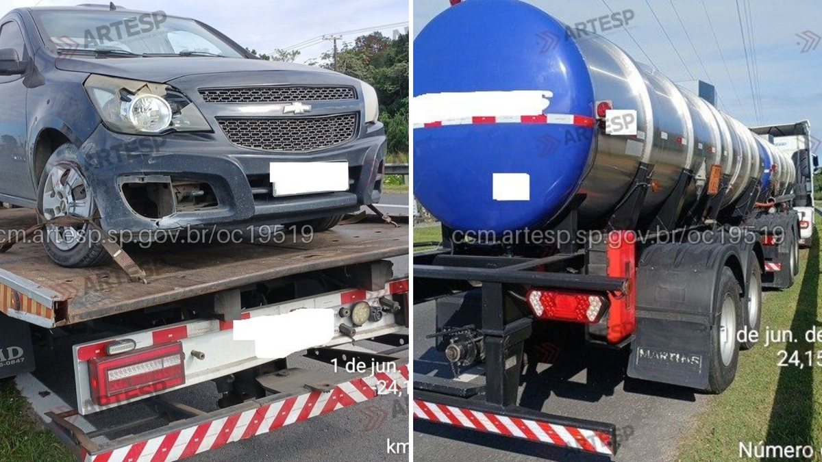 Carreta com produto perigoso se envolve em acidente na Padre Manoel da ...