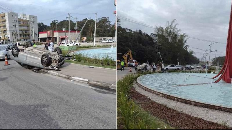 Idoso capota veículo e é detido por embriaguez ao volante no litoral de SP